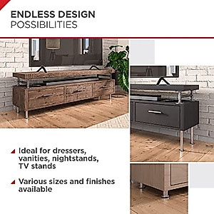 Richelieu Hardware 64217150170 5 15/16 in (150 mm) Round Furniture Leg with Levelling Glide, Stainless Steel