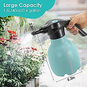 SideKing 0.4Gal/1.5L Electric Spray Bottle for Indoor/Outdoor Plants, Automatic Plant Mister Spray Bottle Rechargeable Battery Powered Sprayer with Adjustable Spout for Gardening,Fertilizing,Cleaning