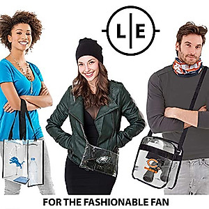 Littlearth womens NCAA Georgia Bulldogs Clear Envelope Purse with Black Fashion Strap, Clear, 10" x 6.5" x 0.5", (101312-UGA-STRAP)