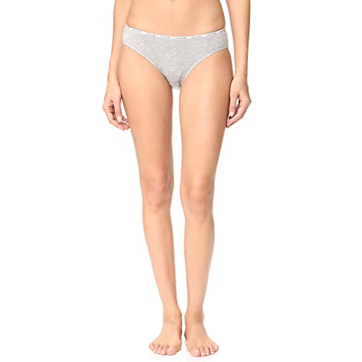 Calvin Klein Women's Cotton Stretch Logo Multipack Bikini Panty, Black/White/Grey Heather, Medium