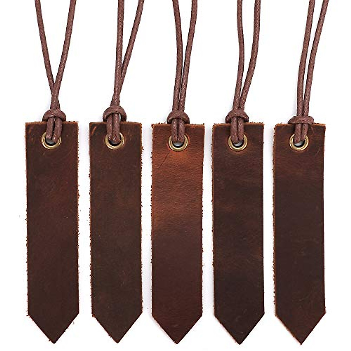 Jagucho Leather Bookmarks for Men Women Teen Boys Girls, Handmade Reading Page Markers for Book, Perfect Gift for Reader Writers (Umber 04 -1)