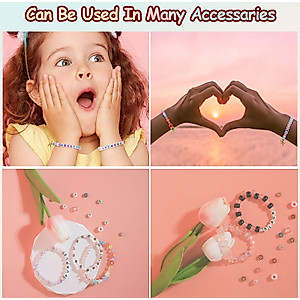 FZIIVQU 1400pcs 6 Colors 4x7mm Letter Beads for Bracelets Making Kit Alphabet Beads for Jewelry Making with Number Heart Beads Friendship Bracelet Kit