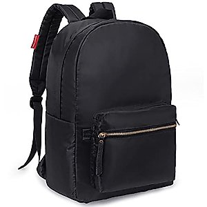 HawLander Lightweight School Backpack for Women or Teen Girls, Mid-Volume 20.0L, Black