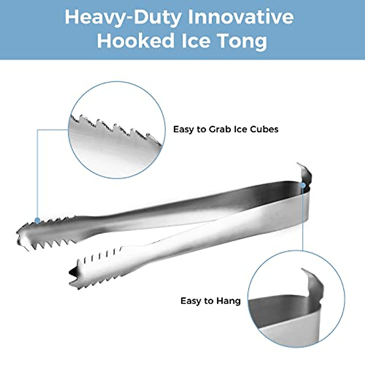 Tiken 3L Double-Wall Vacuum Insulated Ice Bucket with Lid & Tong Stainless Steel Champagne Buckets for Cocktail Bar, Parties & Outdoor