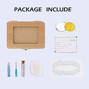 MOLFUJ Baby Tooth Fairy Keepsake Box, Newborn Personalized Wooden Storage Album for Lost Tooth, Children Memory Boxes to Save First Teeth & Hair, Tooth Holders for Lost Teeth