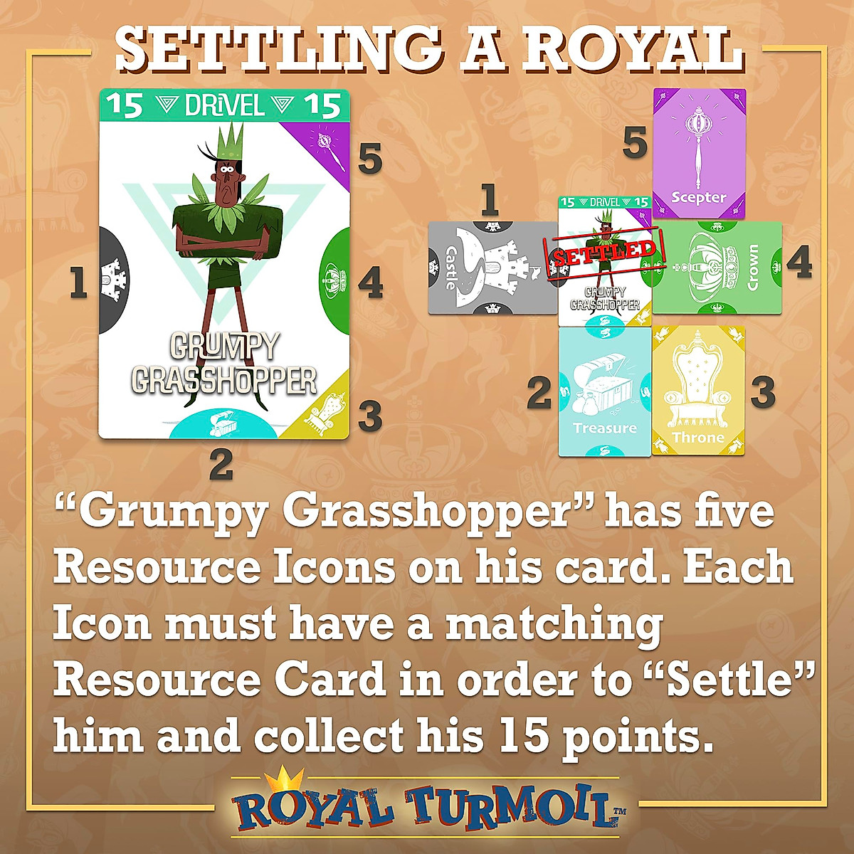 McKenna Games Royal Turmoil – New Wildly Fun Card Game for Kids 8-12, for Kids and Adults, Family Game and Learning Game for Family Night with Fast Setup and Fun Play