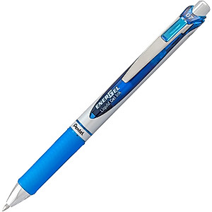 Pentel EnerGel Liquid Gel Ink Pens 0.7 mm - Pack of 5 Blue Deluxe RTX Energel Pens with 3 Refills