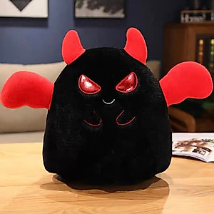 ARELUX Cute Ghost Plush Pillow,Soft Black Devil Pillow Stuffed Animals Plushies Kawaii Doll Toy Funny Room Decor Birthday Friends Family Member 18in