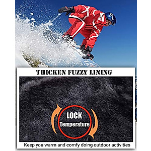 TREKEK Men's Winter Ski Rain Warm Fleece Waterproof Outdoor Mountain Hiking Windbreaker Hooded Snow Coat, Black, X-Large