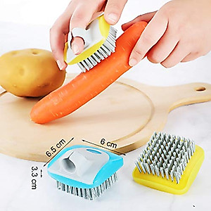 3 Pieces Vegetable Brush Potato Scrubber Brush Vegetable Brush Scrubber for Food Flexible Bristles Kitchen Brush for Fruits, Potatoes, Carrots Kitchen Gadgets Set in Random Color