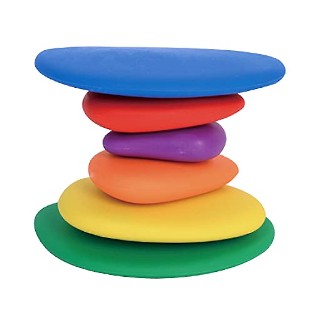 Rainbow Pebbles - Set of 36 Sorting and Stacking Stones with 20 Activity Cards - In Home Learning Toy for Early Math