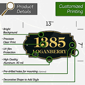 House Address Sign, House Address Plaque, Indoor/Outdoor Use, 7x12 Inch, 22 Colors, Reflective Option, USA Made by My Sign Center (Victorian)