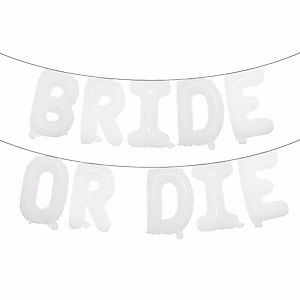 Bride or Die Bachelorette Party Decorations Multicolor Bride or Die Balloons,Banner and Bride To Be Sash for Engagement Wedding Bachelorette Party Supplies (BRIDE OR DIE White)