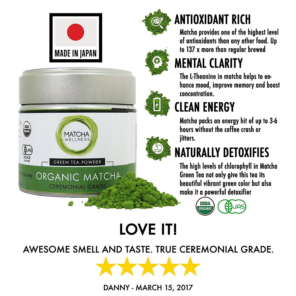 eco heed Matcha Green Tea Powder Organic Ceremonial Grade 1.4oz - 1st Harvest Premium Matcha From Uji – Matcha Wellness