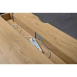 Techni Mobili Modern Multi Computer Desk with Storage, 30" x 21.7" x 45.3", Pine