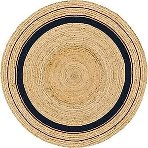 GlobusArt Hand Woven Round Jute Area Rug Braided Round Rugs for Boho Home Decor Living Room and Kitchen Floor Decoration Natural Eco Friendly Area Rug for Farmhouse.…