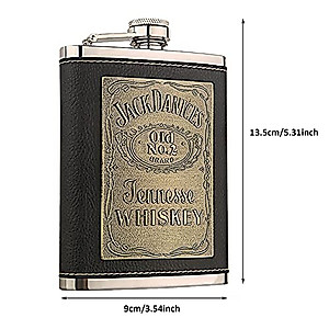 VICDUEKG Stainless Steel Hip Flask Flagon 8 OZ Liquor Pocket Container with Funnel Leak Proof Flask for Liquor Whiskey Wine, Gift for Men