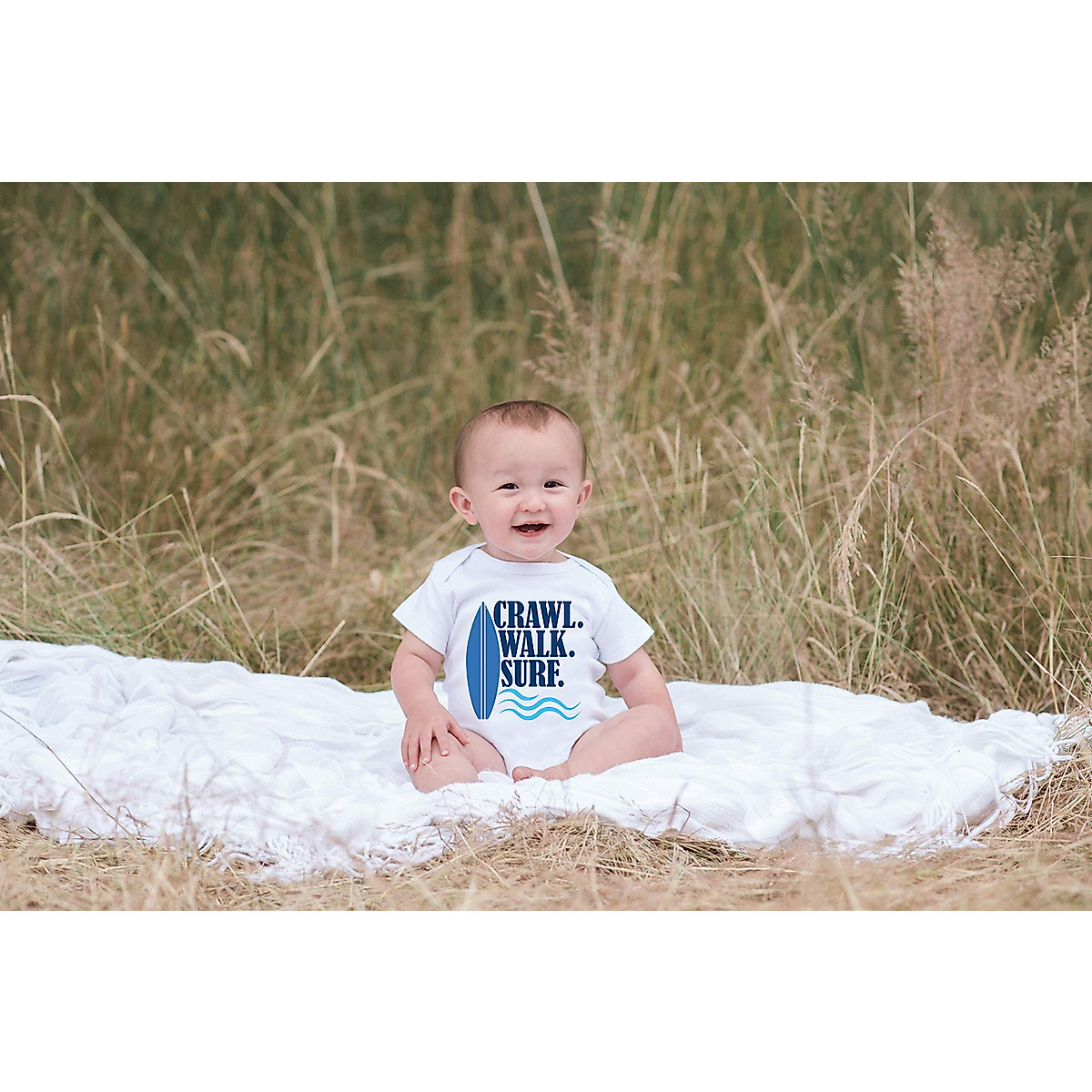 7 ate 9 Apparel Baby Boy's Crawl Walk Surf Summer Onepiece 6-12 Months