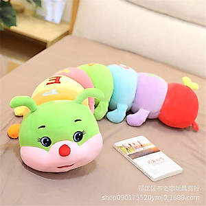 Multicolor Caterpillar Stuffed Animal Big Hugging Pillow Cute Plush Soft Pillow Doll,Giant Plush Toy,Gifts for Girl Boy Babies Birthday (27.5inch/70cm)