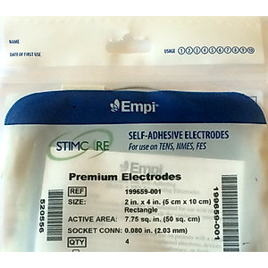 Empi StimCare Premium 2" x 4" Rectangle Electrodes 4 per Pack 199659-001