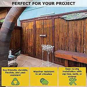 Backyard X-Scapes Caramel Brown Bamboo Fencing Decorative Rolled Fence Panel 3 ft H x 8 ft L