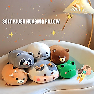 Cuteoy 17.7" Raccoon Stuffed Animal Plush Pillow Soft Comfortable Plushies Large Throw Body Pillow Sleeping Plush Toy for Girls Boys Birthday