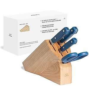 Misen Knife Storage Block Ash, Low Profile, Easy Retrieval, Premium Wood Construction, Stylish and Functional, Durable and Safe
