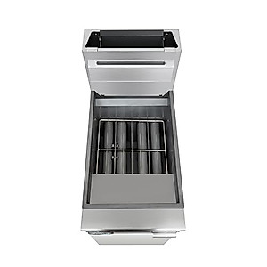 KoolMore 50 lb. Floor Standing Liquid Propane Commercial Deep Fryer with 120,000 BTU in Stainless-Steel, ETL Listed (KM-FDF50-LP)