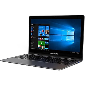 HYUNDAI HY HyFlip 13.3 inch Touch Screen Laptop, Intel Apollo Lake Celeron N3350, 4GB RAM, 64GB eMMC, Windows 10 Home S, MicroSD Slot, 13.3" 1920x1080 FHD Display, WiFi & Bluetooth Space Grey, 5000mAh