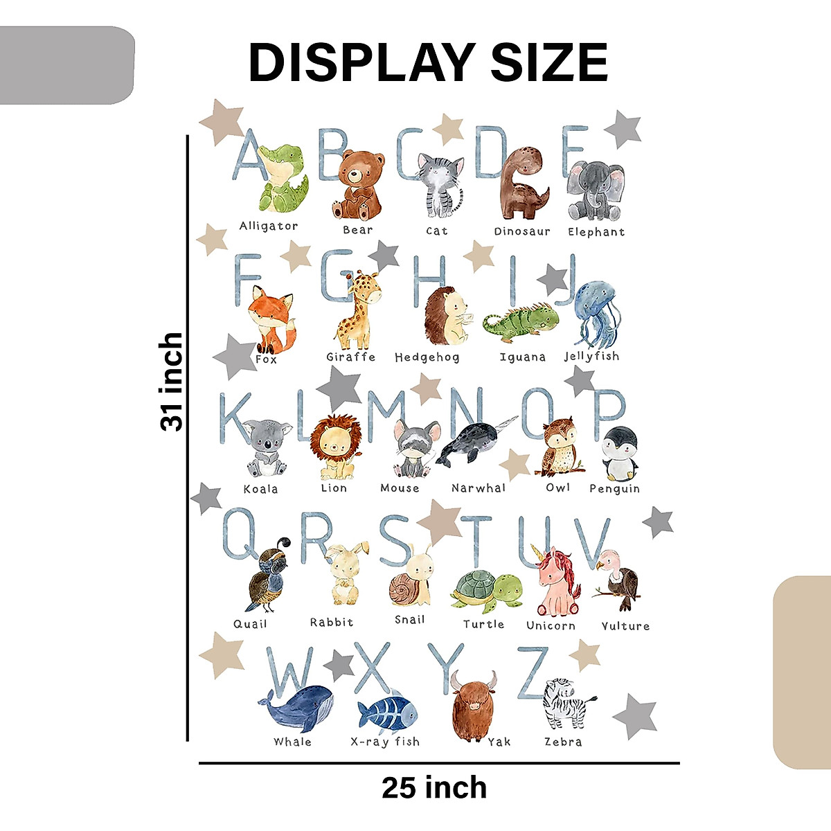 ABC Wall Stickers, Alphabet Wall Decals, Animal Alphabet Wall Decals, Classroom Wall Decals, ABC Wall Decals, Wall Stickers for Kids ABC Letters, ABC Decal for Kids Room