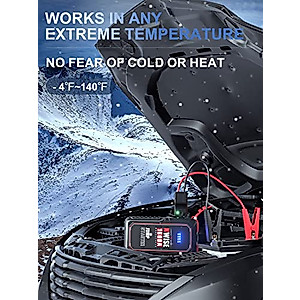 NWISE Battery Jump Starter, 1600A Peak Portable Car Jump Starter with Smart Safety Jumper Clamps,12V Jump Boxes for Cars with Dual USB Quick Charge 3.0, LED Light