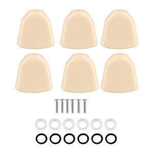 Guitar Tuning Peg Button, 6 Pcs/Set Acrylic Tuning Pegs Buttons Machine Heads Buttons for Guitar(Beige) Gevoline accessories