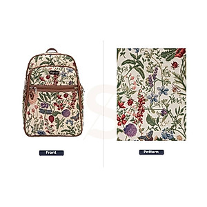 Signare Tapestry backpack purse for Women computer backpack bookbags for women with Morning Garden Design (BKPK-MGD)