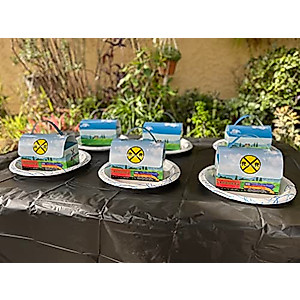 Jayd Products, Train Party Favor Box, (12 Pack) Kid’s Train Theme Party Favor Boxes, Railroad Train Favors, Train Birthday Party Supplies
