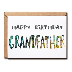 Happy Birthday Grandfather - Grandfather Birthday Card - Grandfather Card - Card For Grandfather Modern - Grandfather Birthday Card