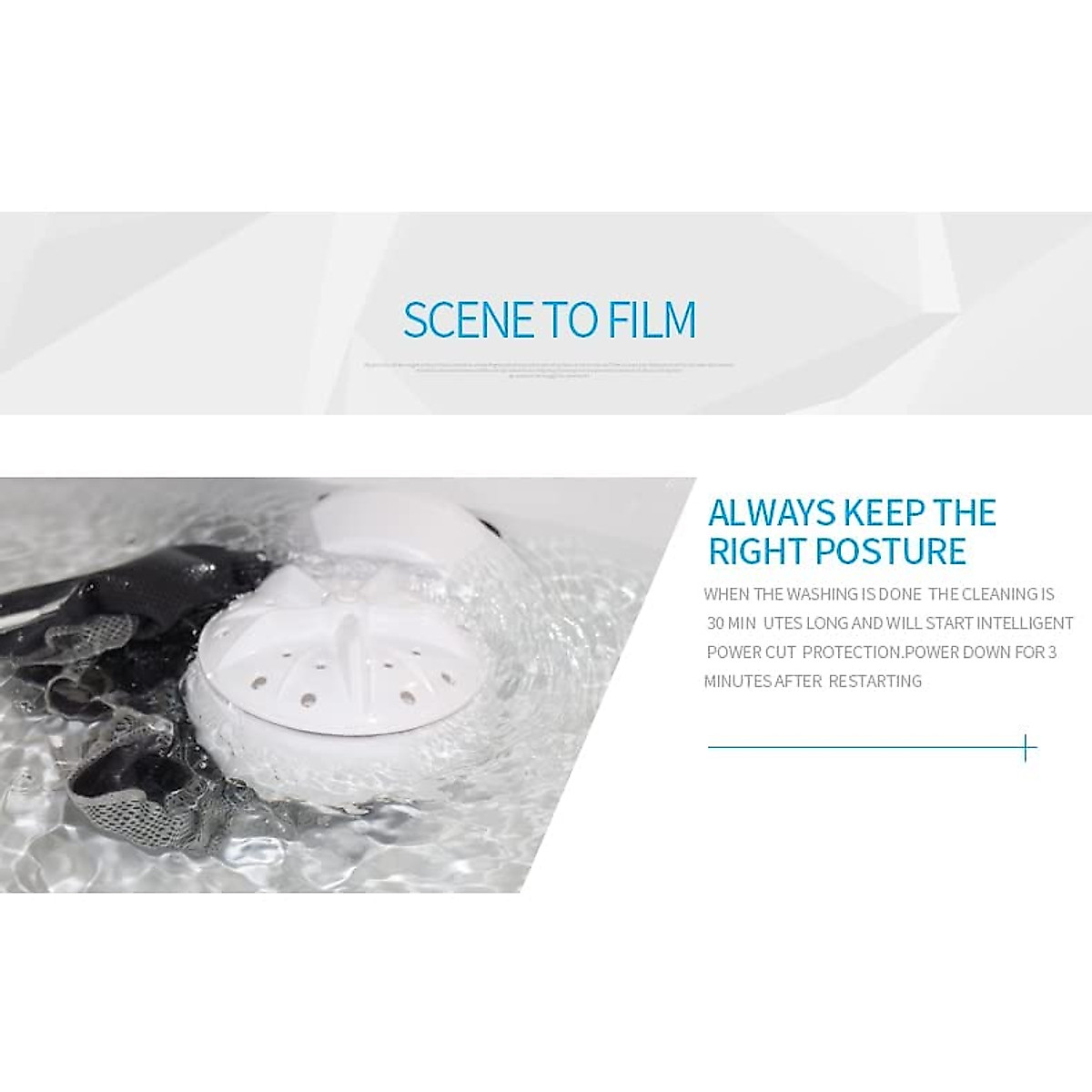 Ultrasonic Washing Machine, Double Power Version, 2023 Upgraded Portable Twin Turbo Washer, Portable Washing Machine with USB and Speed Control for Travel Business Trip or College, White - AB