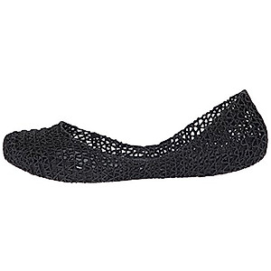 Melissa Women's Campana Papel Vii Ballet Flat, Black Glitter, 5 M US
