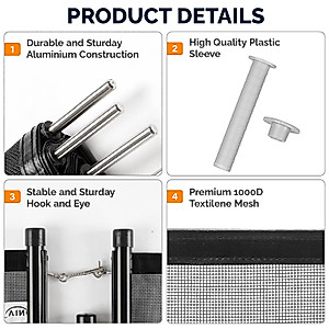 VINGLI Swimming Pool Fence 4Ft x 108Ft, Ground Safety Fencing, Black