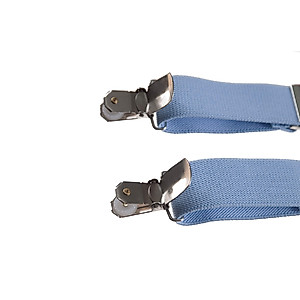 Tuxgear Mens Bow Tie and Suspender Set Combo, 48" Men's, Light Blue (48" Men's, Light Blue)