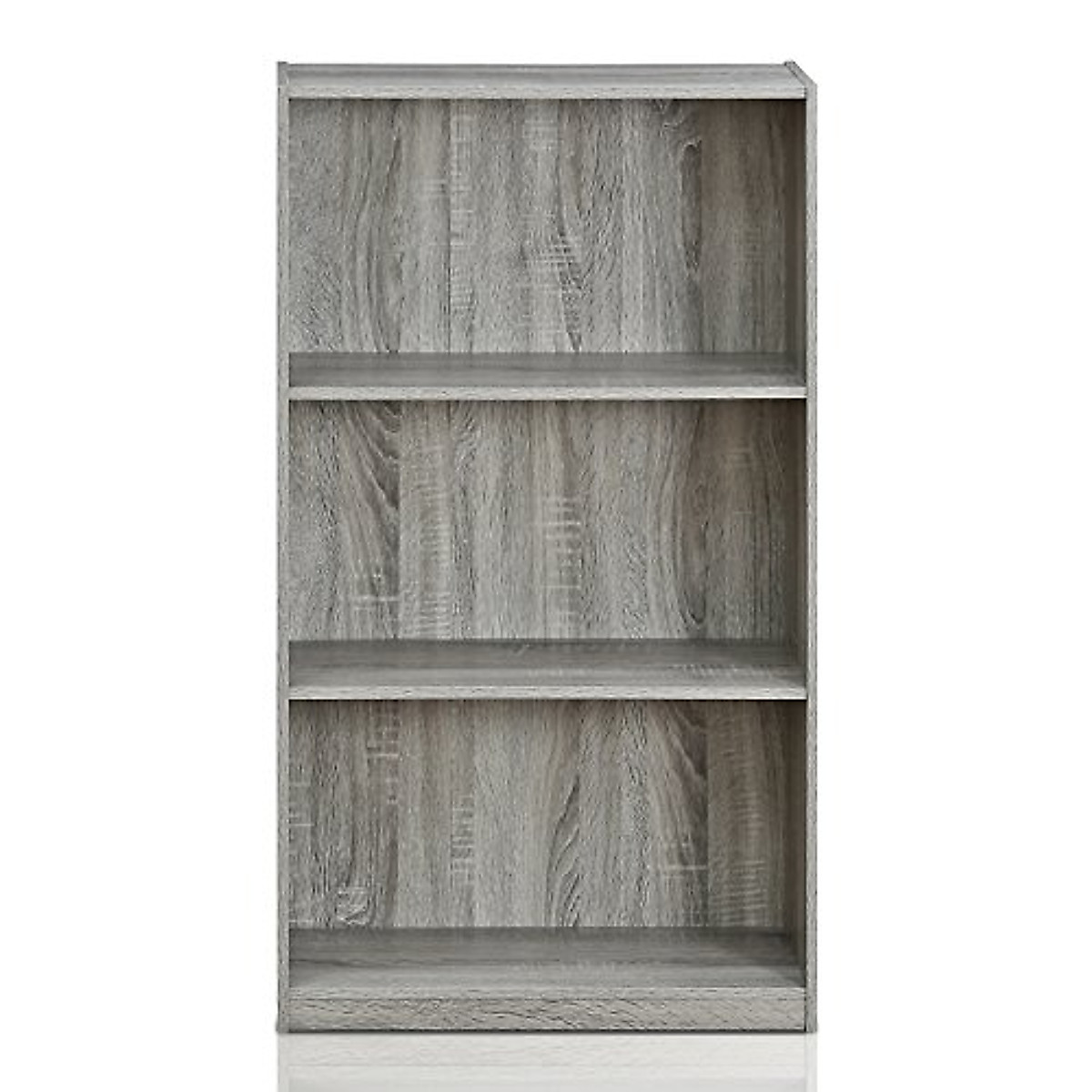 Furinno Basic 3-Tier Bookcase Storage Shelves, French Oak Grey