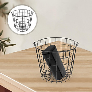 Kichvoe Iron Wire Laundry Hamper Laundry Storage Basket With Handles Iron Storage Basket Dirty Clothes Bin Fruit Magazine Toy Organizer for Rustic Farmhouse Decor