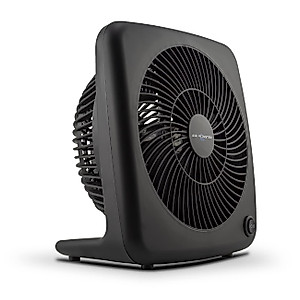 Air Monster 7 Inch 2 Speed Compact Desktop Table Top Personal Box Fan, Space Saver, High Performance, Turbo Force, Fully Assembled, Matte Black