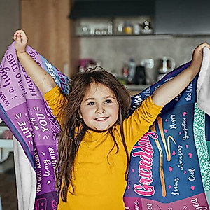 Qotuty Granddaughter Gifts Blanket 50"x60", Granddaughter Gifts From Grandma, Granddaughter Gifts From Grandparents, Gifts For Granddaughter, Birthday Graduation Gifts For Granddaughter Throw Blankets