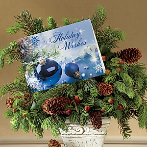 Colorful Images Blue Display Personalized Christmas Cards with Matching Envelope Seals (Set of 24)