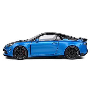 2023 Alpine A100 Radicale Blue Metallic with Carbon Hood and Top 1/18 Diecast Model Car by Solido S1801619
