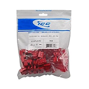 ICC IC107L6CRD Cat 6 Ez Modular Connector44; Red