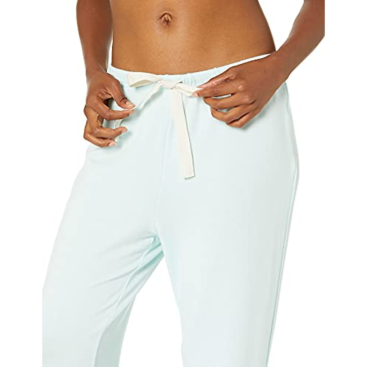 Amazon Essentials Women's Pajama Jogger - Lightweight Lounge Terry, Plus Size, Aqua Blue, Large