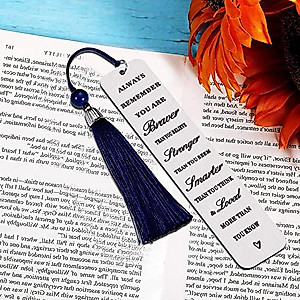 Inspirational Bookmark for Women Book Lover, Bookish Book Marker with Tassels, Reader Bookworms Reading Present Book Club Gifts