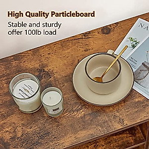 Iwell Storage Cabinet, Buffet Cabinet, Sideboard with 2 Doors and 2 Open Shelves, Coffee Bar, Cabinet for Kitchen, Living Room, Entryway, Rustic Brown