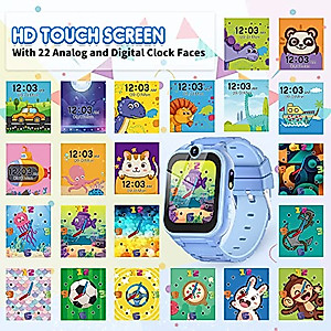 MAVREC TOYS Smart Watch for Kids, Kids Watch Toys Gifts for Kids Ages 3-12, Touch Screen Kids Smart Watch Boys with 2 Cameras 18 Games Alarm 12/24 Hr Video Music Player Pedometer Flashlight (Blue)